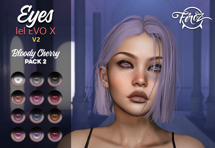 Second Life Marketplace - Feroz - EYES - lel EVO X - Bloody Cherry - Pack 2 (V2)
